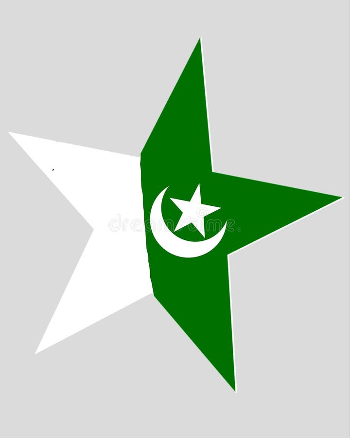 Green and White Colour Combination Star and Moon Pakistani Flag Design ...
