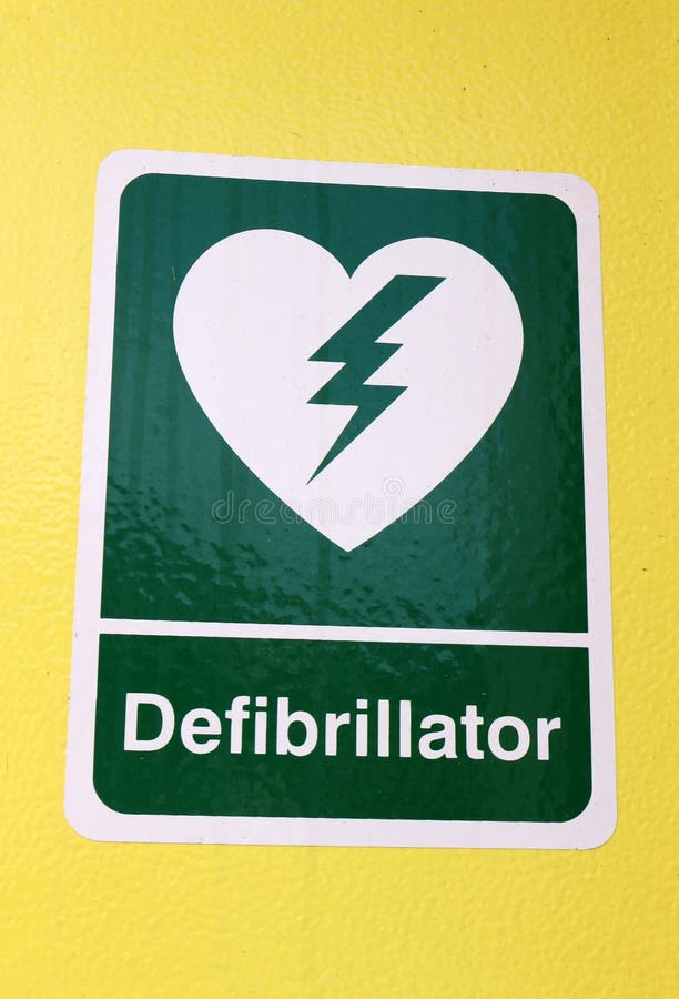 Sign Defibrillator stock image. Image of heart, accident - 19662425