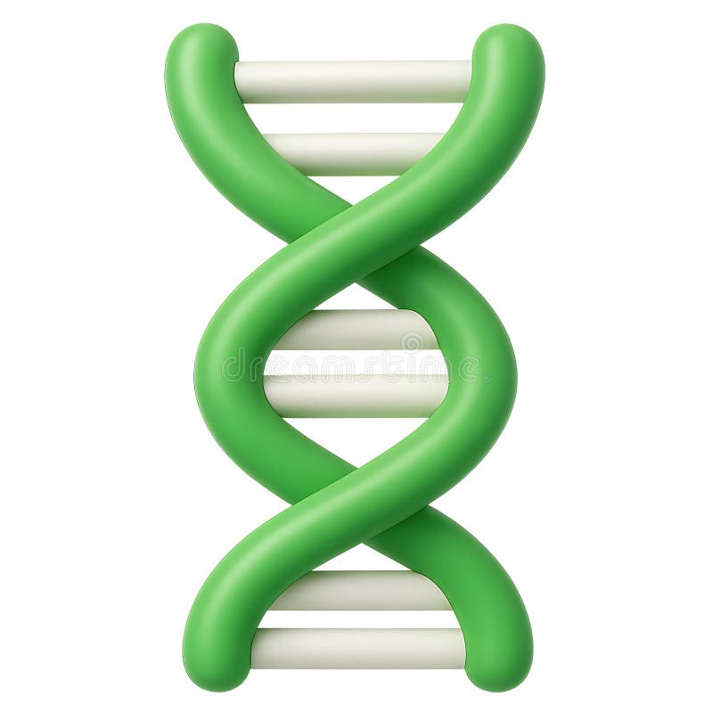 Green and White DNA Helix Model on Black Stock Illustration ...