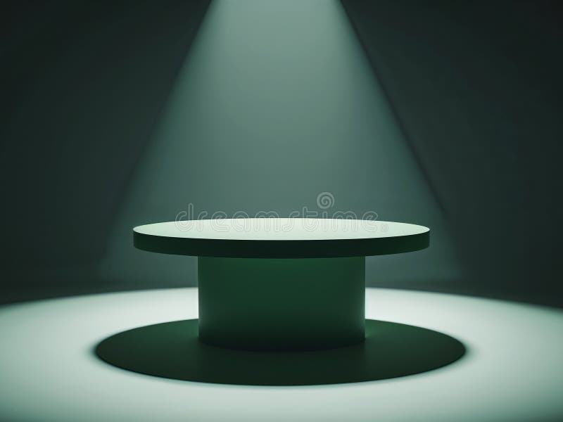 Green and White Floating Podium with Spotlight Stock Photo - Image of ...