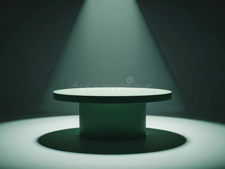 Green and White Floating Podium with Spotlight Stock Photo - Image of ...