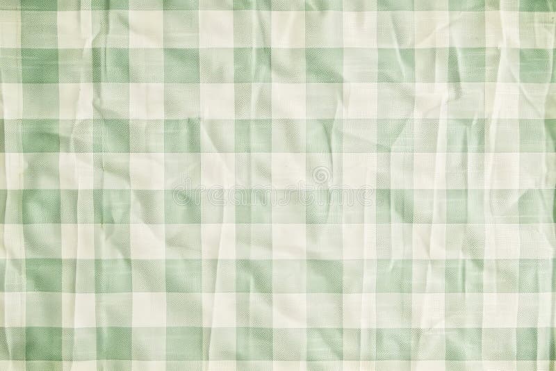 Green and White Gingham Fabric Tablecloth Picnic Pattern Stock ...