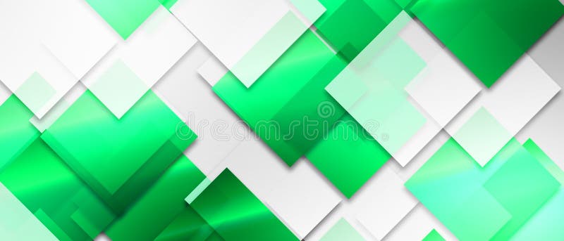 Green and White Glossy Squares Abstract Tech Banner Design Stock ...