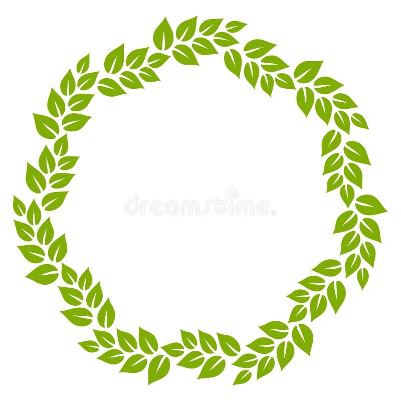 Green And White Leaves Circle Frame, Vector Illustration Stock Vector ... Green And White Leaves Circle Frame, Vector Illustration Stock Vector ...