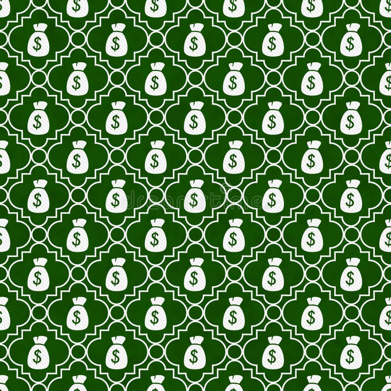 Green and White Money Bag Repeat Pattern Background Stock Illustration ...