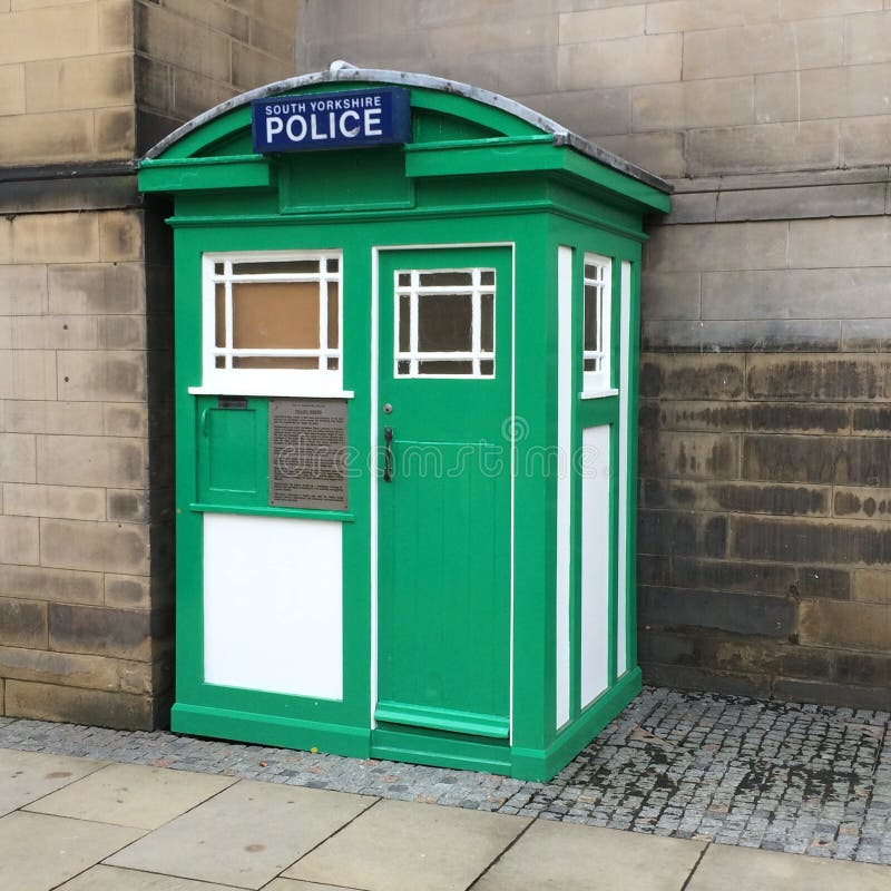 Green and white police box stock photo. Image of police - 78700764