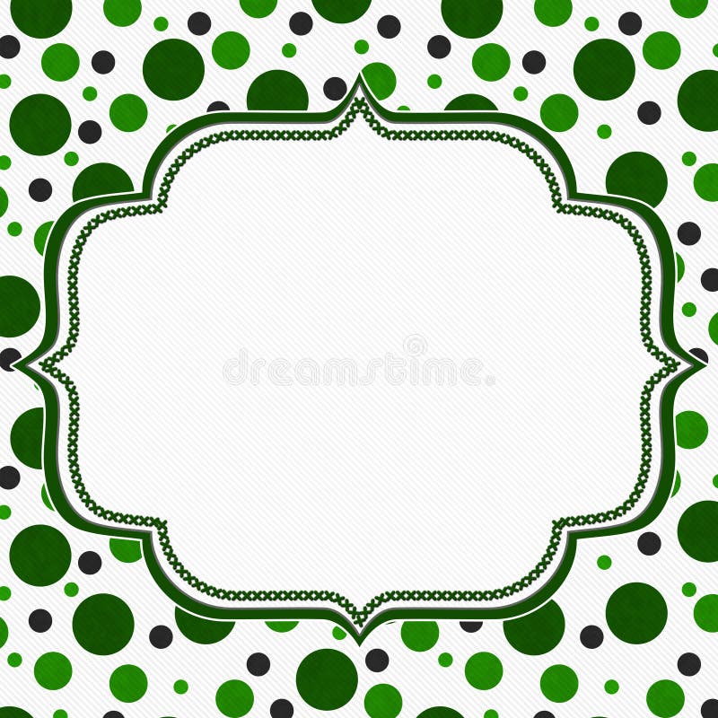 Green and White Polka Dot Frame Background Stock Illustration ...