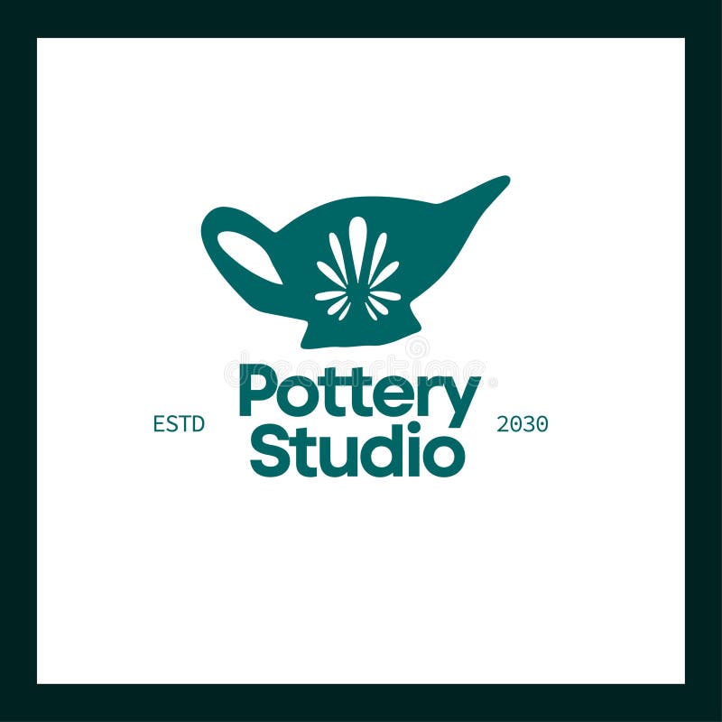 Green and White Pottery Studio Design Template Stock Vector ...