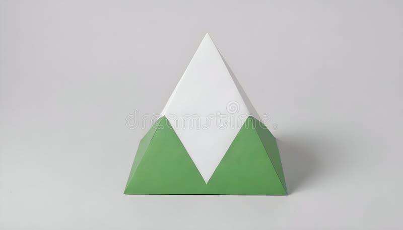 "a Green and White Pyramid-Shaped Object with a Triangular Point" Stock ...
