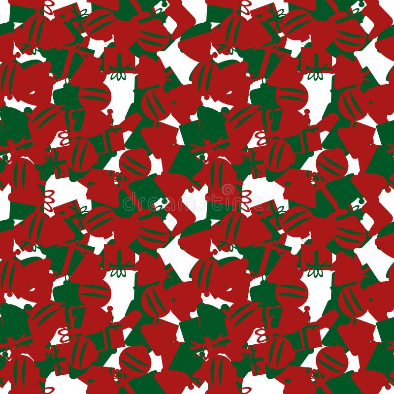 Green, White and Red Seamless Pattern. Christmas Camouflage Stock ...