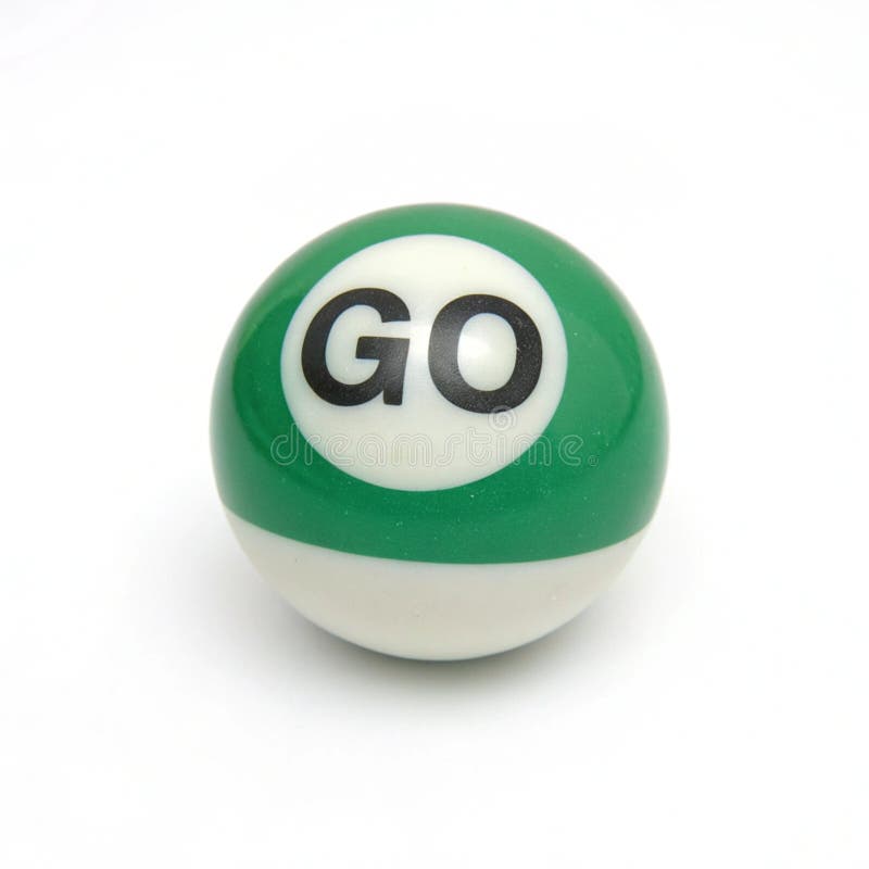 Green and White Sphere with Go Text Isolated on White Background Stock ...
