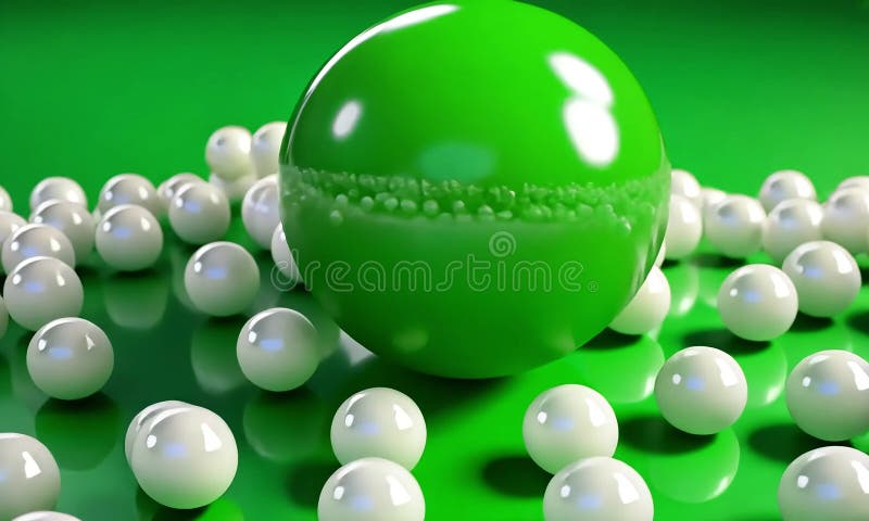 Green and White Spheres Arranged in a Vibrant Pattern, Showcasing Depth ...
