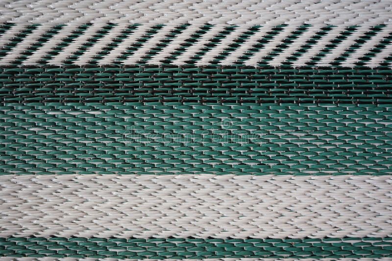 Green and White Stripe Plastic Woven Mat Stock Photo - Image of weave ...