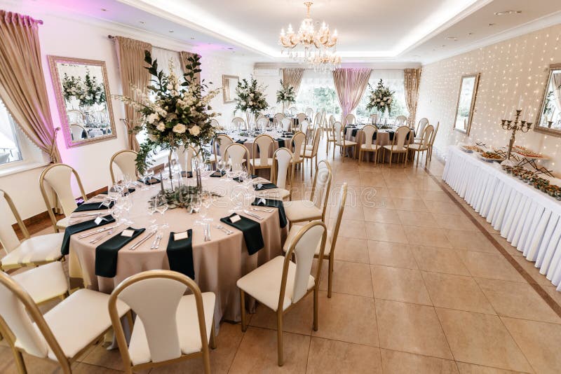 Green and White Theme Event Interior Stock Photo - Image of arrangement ...