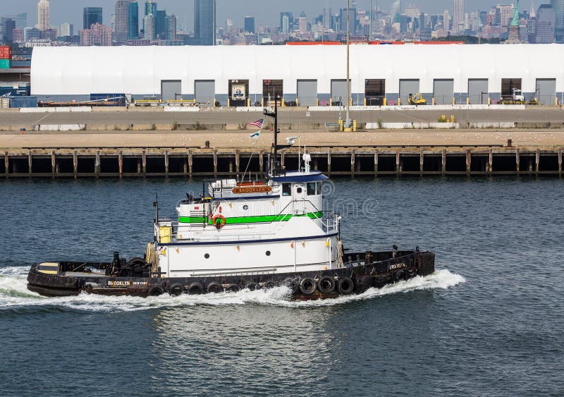 Green White Tug Boat New York Harbor Stock Photos - Free & Royalty-Free ...