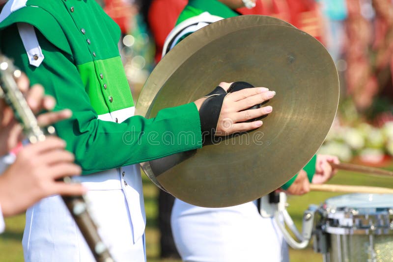 Cymbals player stock photo. Image of musical, hands - 146745892