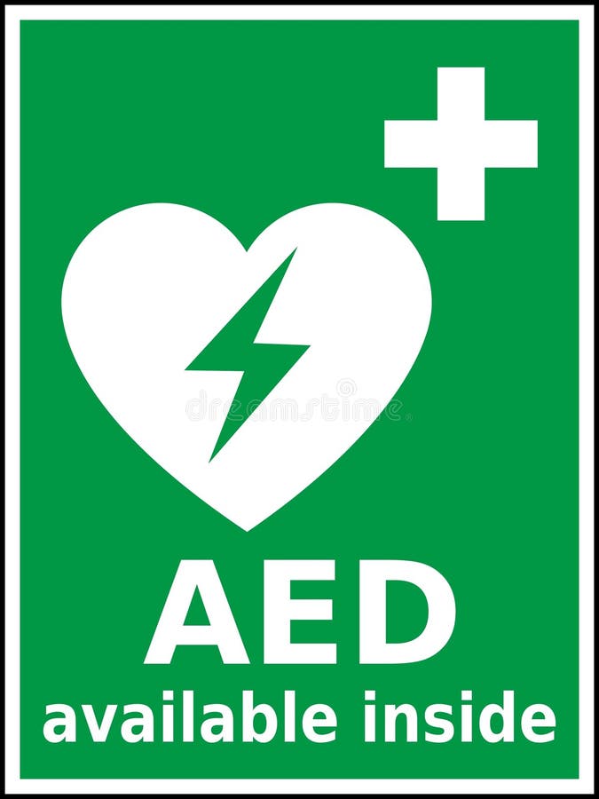 Green and White Vector Graphic of a CPR AED Indicating a Defibrillator ...