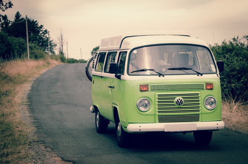 Green And White Volkswagen Combi Picture. Image: 109904776