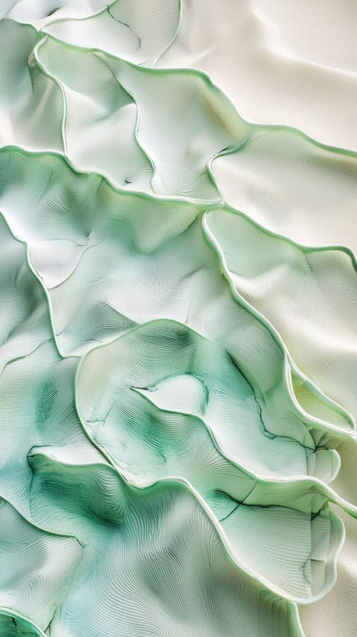 Green and White Wavy Lines Flowing and Intertwining, Creating a ...