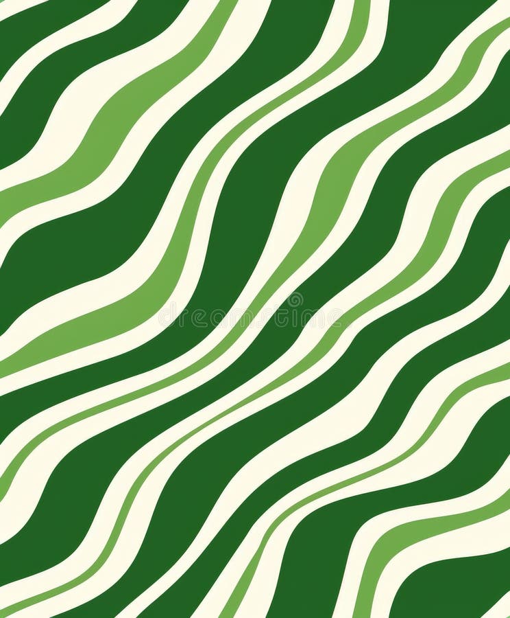 Green and White Wavy Lines Pattern Stock Illustration - Illustration of ...