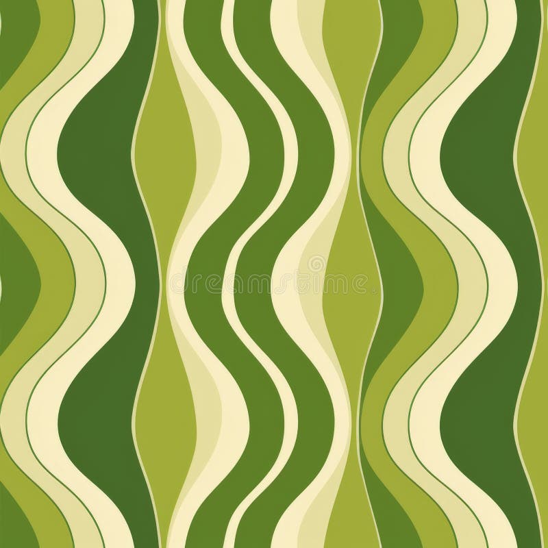 Green and White Wavy Lines Wallpaper Stock Illustration - Illustration ...