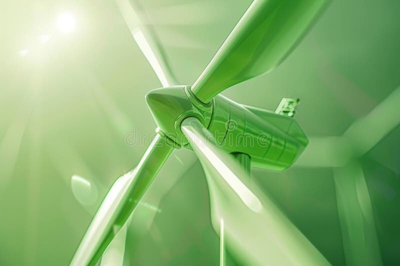 Green and White Windmill Turbine with Renewable Energy Source for ...