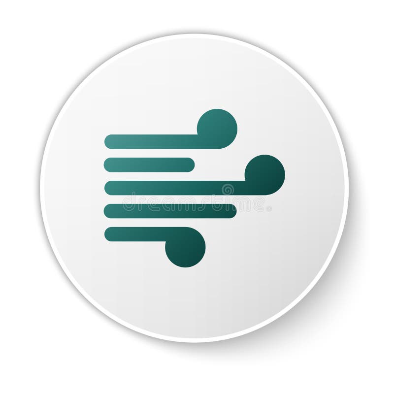 Green Wind Icon Isolated on White Background. Windy Weather. White ...