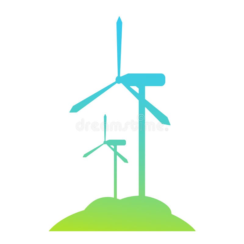 Green Windmill Powered Futuristic City Concept Stock Vector ...