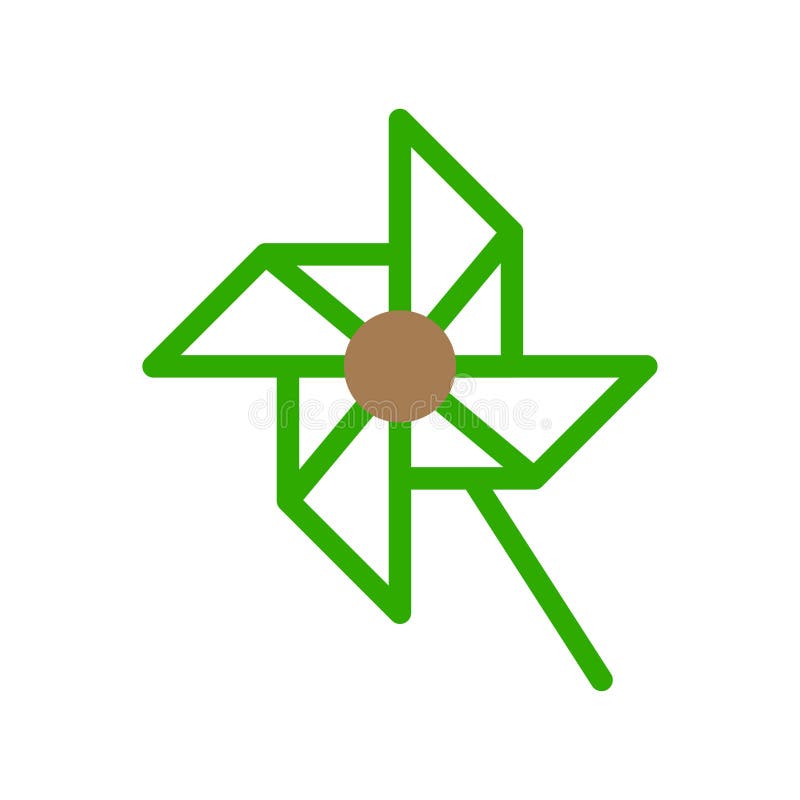 Green Windmill Icon. Simple and Modern Design Stock Vector ...