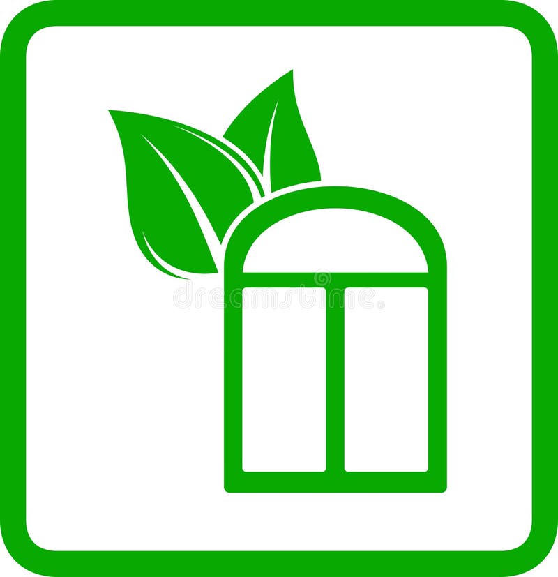 A Green Window Logo for the Freshness of a Window Color Stock ...