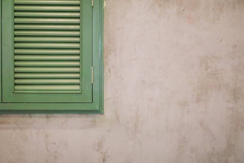 Green Window Shutters and Grunge Wall Background Stock Photo - Image of ...