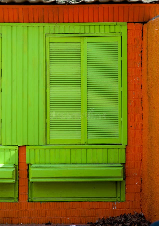 European Style Window with Green Shutters Stock Photo - Image of estate ...