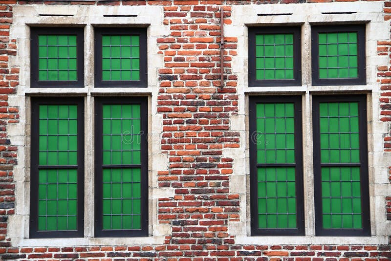 Green Windows stock photo. Image of architecture, closed - 13485434