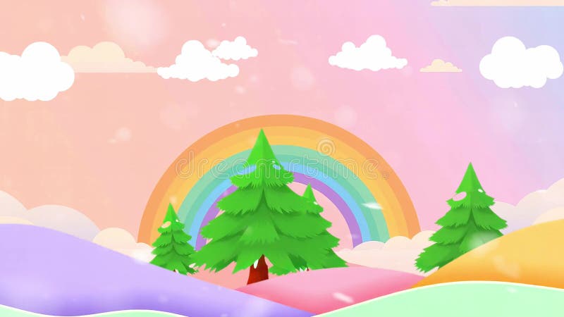 Winter Cartoon and Rainbow - High Quality Animation - High Sky Seamless ...