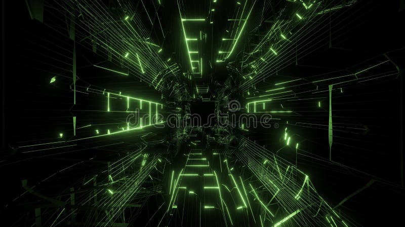 Green Wireframe Design with Nice Reflection 3d Rendering Background ...