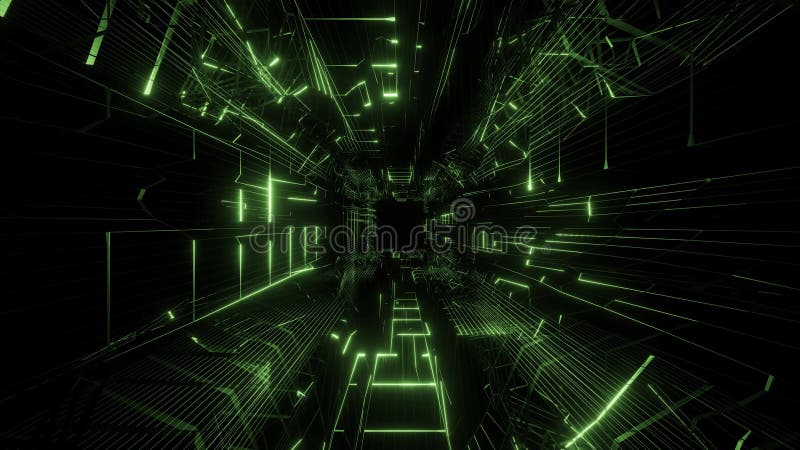 Green Wireframe Visual Design Background 3d Rendering Stock ...