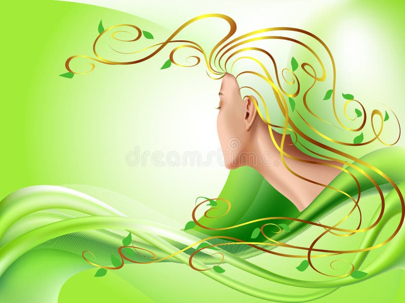 Green woman stock vector. Illustration of head, person - 14822988