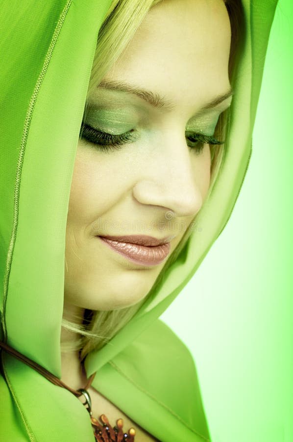 Green woman. stock photo. Image of eyes, glamorous, gorgeous - 671078
