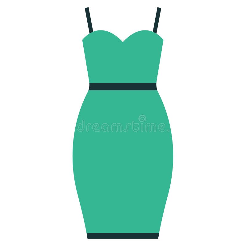 Green Women S Dress. Vector Stock Vector - Illustration of elegance ...