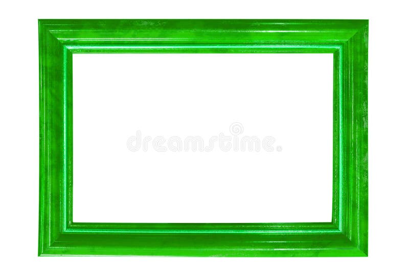 Green Wood Frame Isolated on White Stock Image - Image of golden, style ...
