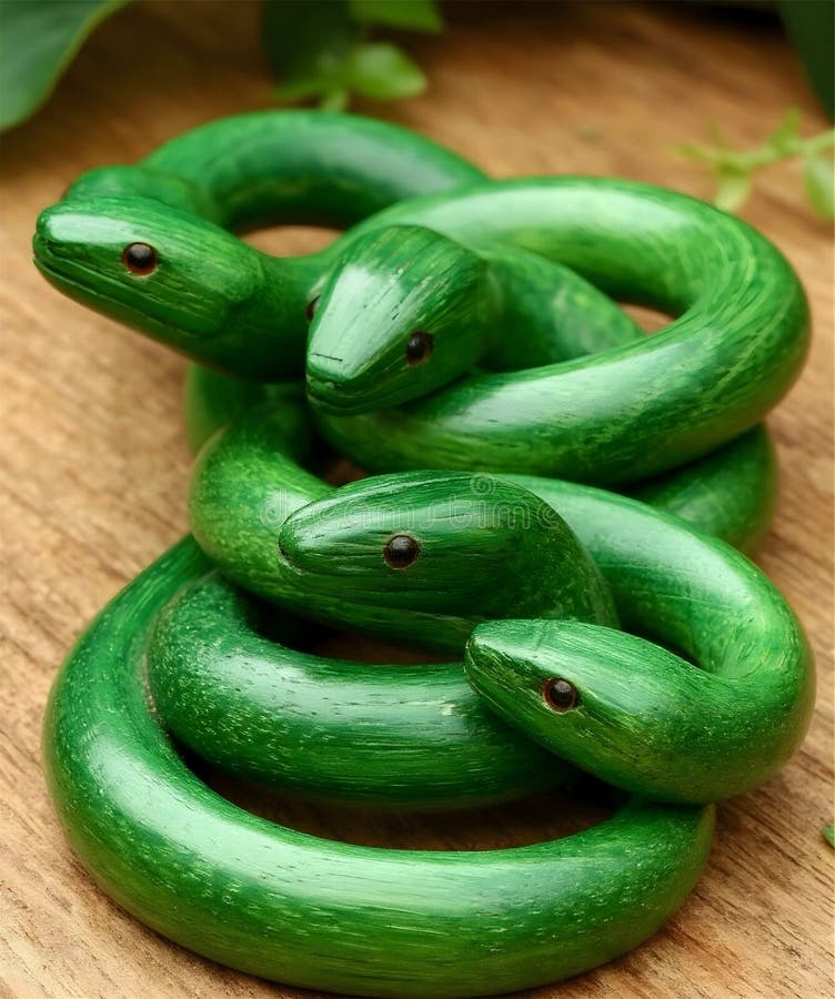 Green Wood Snake Symbol of the Year. Stock Illustration - Illustration ...