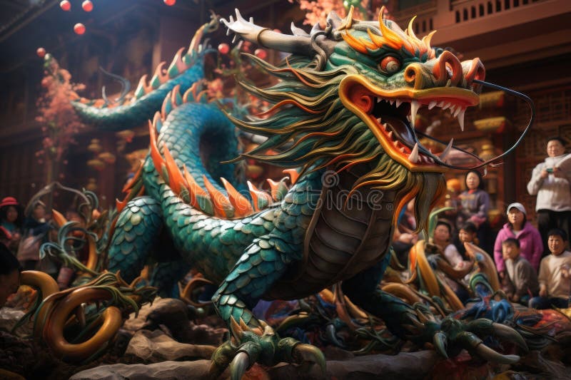 Green Wooden Dragon, Symbol of Chinese New Year Stock Illustration ... Green Wooden Dragon, Symbol of Chinese New Year Stock Illustration ...
