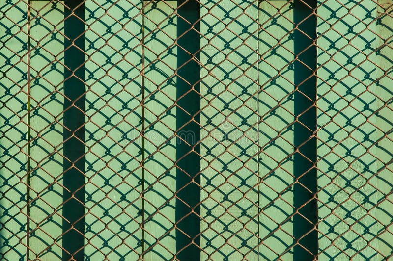 Green Wooden Fence Stretched Wire Mesh Pattern Stock Photo - Image of ...