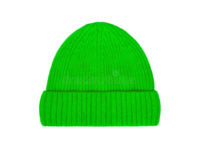 Green Wool Hat Isolated on a White Background Stock Image - Image of ...