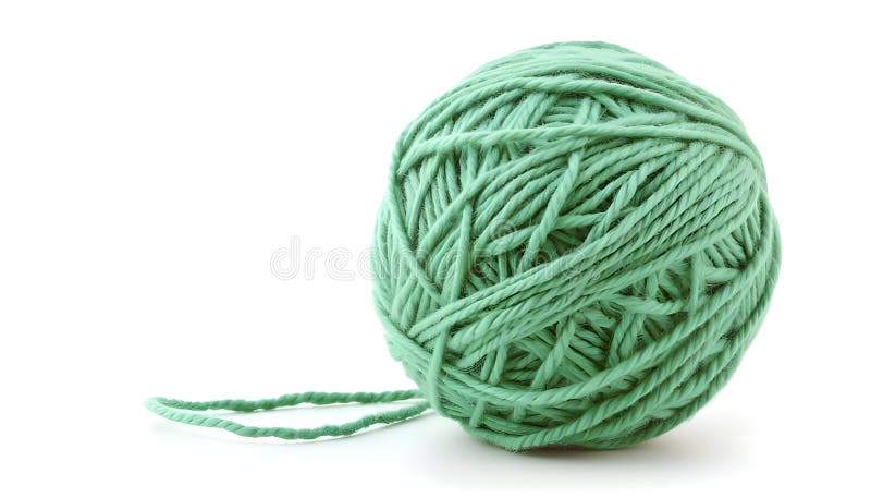 Green wool yarn ball stock illustration. Illustration of clothing ...