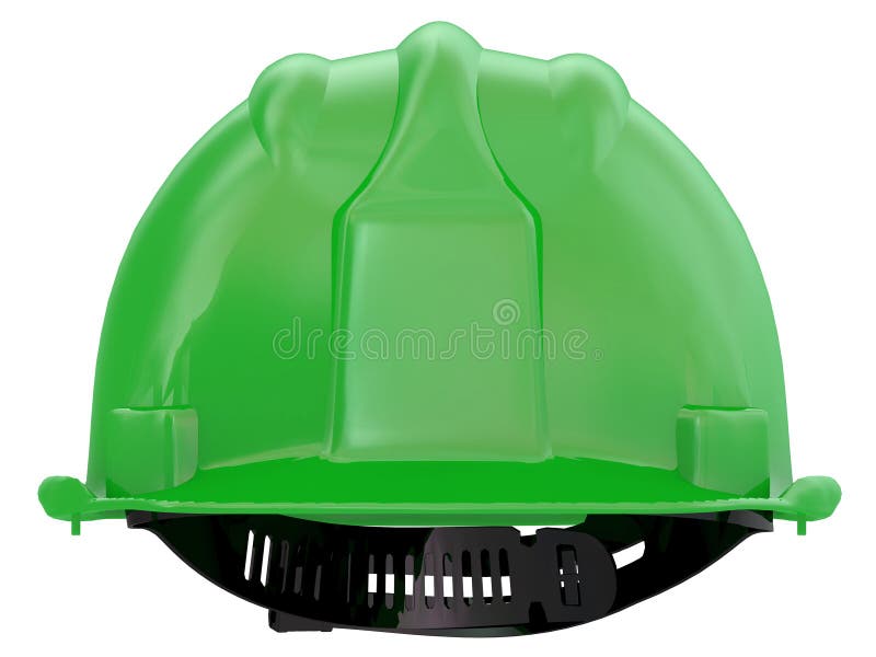 Green Worker Helmet of a Construction Site on a White Background 3d ...