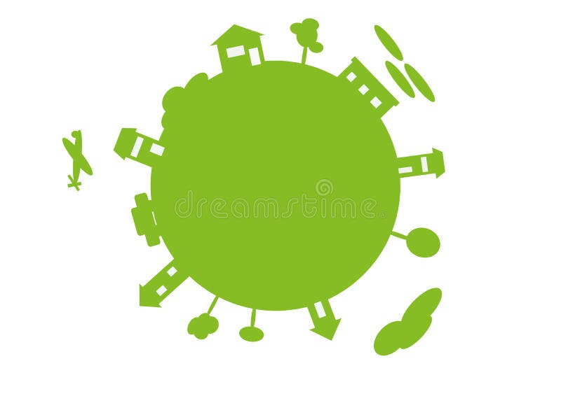 Green world stock vector. Illustration of house, city - 22898920