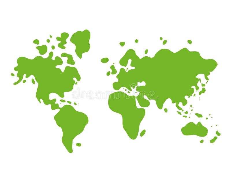 Green world map stock vector. Illustration of geography - 284515238