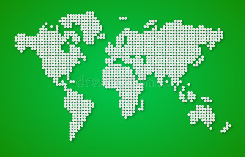 Isolated World Map Made Out of Pixels Concept Vector Illustration Stock ...