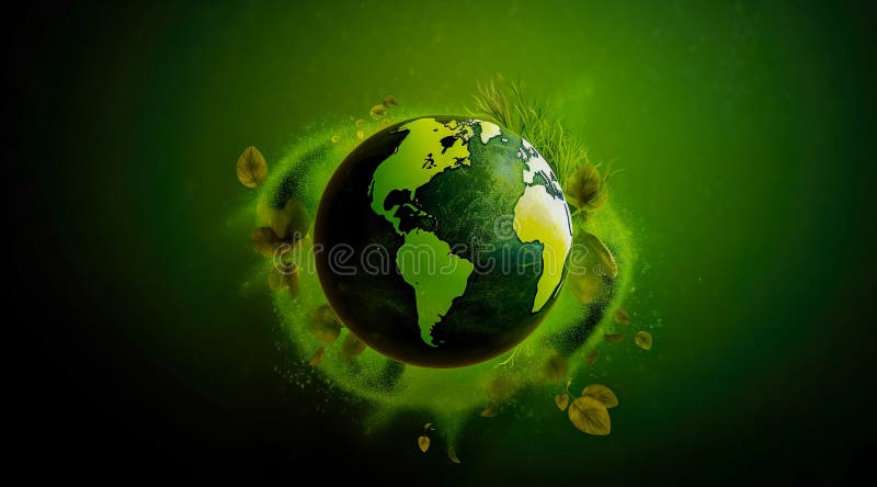 Green World Map. World Map Green Planet Earth Day or Environment Day ...